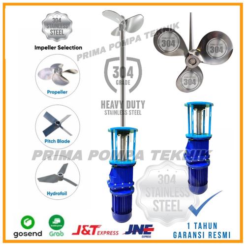Jual Agitator Mixer Kimia SS304 3KW 4HP 3 Phase 2 Pole With Gearbox 1 ...