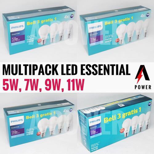 Jual Philips - Lampu LED Essential Multipack / Paket 5W, 7W, 9W, 11W ...