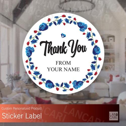 Jual Stiker Label ThankYou Ucapan undangan amplop custom Stickers snack ...
