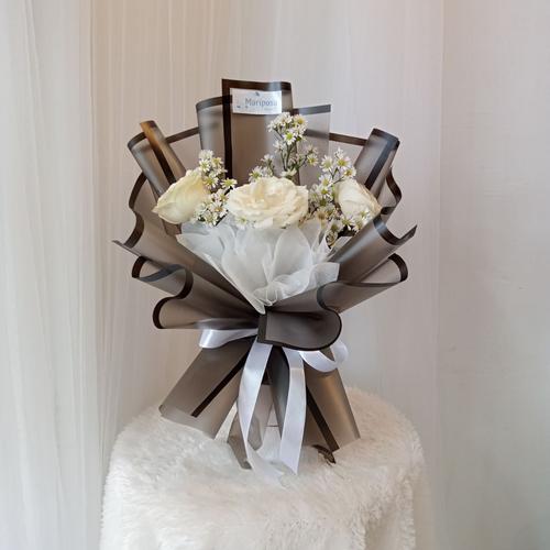 Promo Buket Bunga Fresh Flower Rose Bicolor Transparan Medium Premium ...
