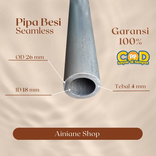 Jual Pipa besi seamless Tebal 4 MM 3/4 Inch panjang 100Cm /Besi bulat ...