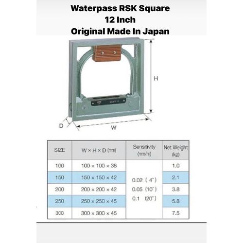 Jual Waterpass Precision Level 12 inch RSK Original Made In Japan ...