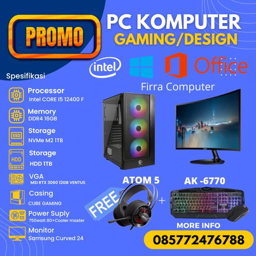 Jual PC KOMPUTER GAMING FULLSET CORE I5 12400F/RAM 16/NVME 1TB/VGA12GB ...