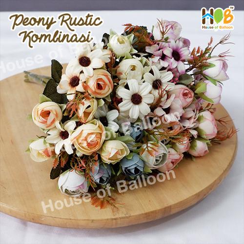 Jual Peony Rustic Vintage Kombinasi Bud Anggrek Bunga Artificial Flower ...