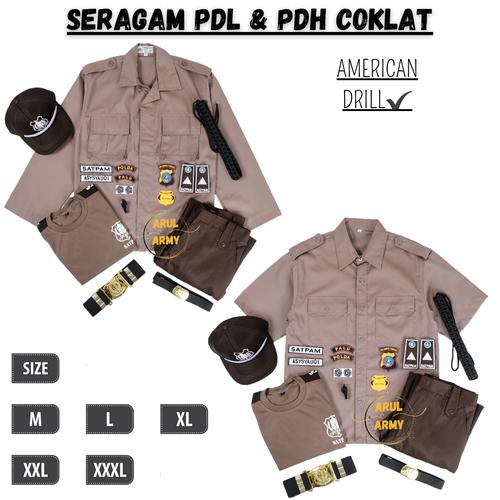 Jual BAJU SERAGAM SETELAN PDH PDL SATPAM SECURITY KEAMANAN COKLAT TERBARU - PDH COKLAT, M - Kota ...