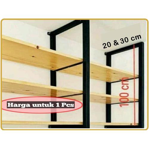 Jual Hollow Besi Siku Penyangga Rak Scandinavian / Floating Shelves ...