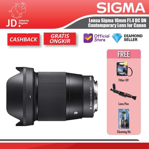 Promo Lensa Sigma 16mm F1.4 DC DN Contemporary Lens for Canon - PAKET I ...