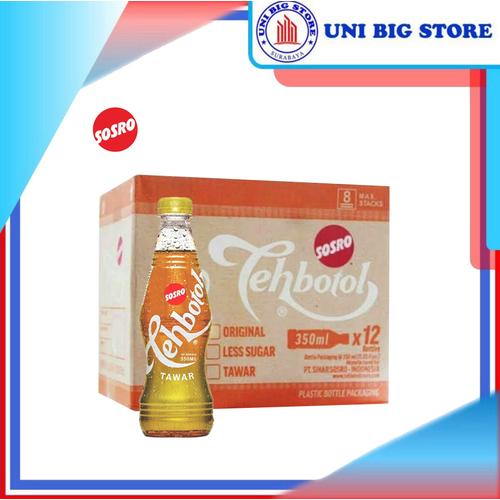 Jual Teh Botol Sosro Tawar 350 ml x 12 pcs DUS Unsweetened Jasmine Tea ...