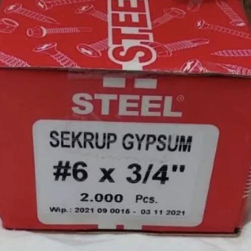 Jual Skrup Gypsum STEEL 6 x 3/4" / skrup hitam 2 cm (dus) - Jakarta ...
