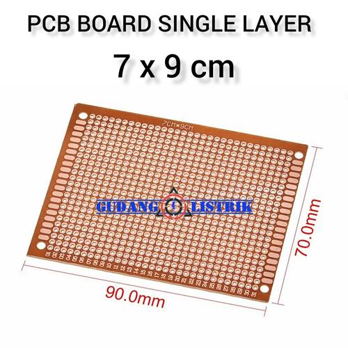 Jual PCB Lubang 7x9cm Satu Sisi Single Layer PCB Board Universal 2.54mm ...