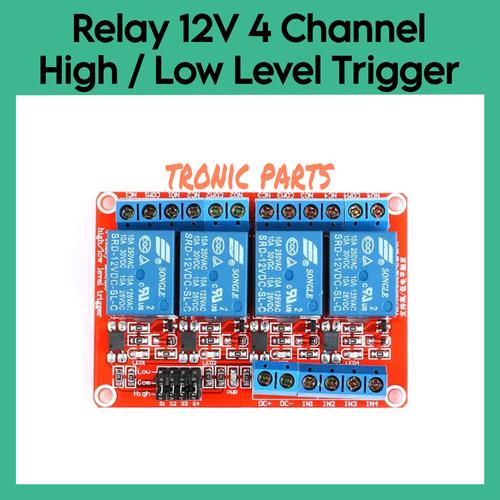 Jual Relay 12V 4 Channel Module High / Low Level Trigger Opto Isolation ...