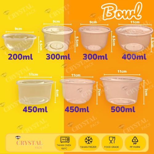 Jual Thinwall Bulat 200ml 300ml 400ml 450ml 500ml Pack 25pcs Bowl ...