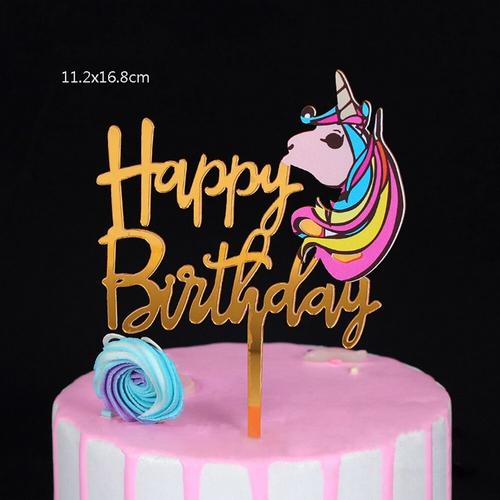 Jual CTA17 Cake Topper Tulisan Motif Warna Birthday Decor Hias Kue ...