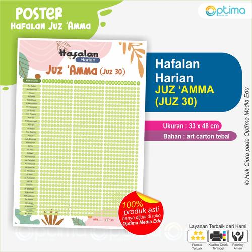 Jual Poster Hafalan Juz 'Amma Harian / per Hari / per Ayat - Hafalan ...