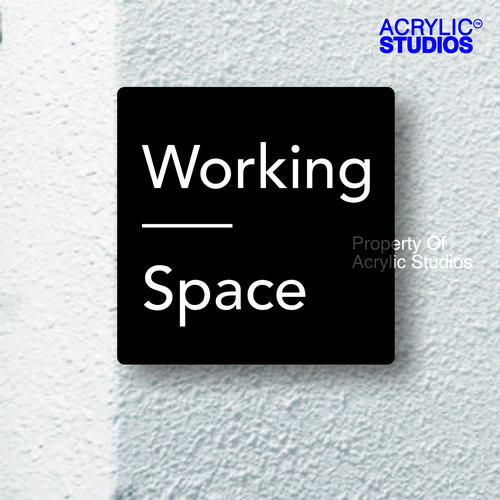 Jual Sign Board / Akrilik Sign Modern Kotak / Signage Working Space ...