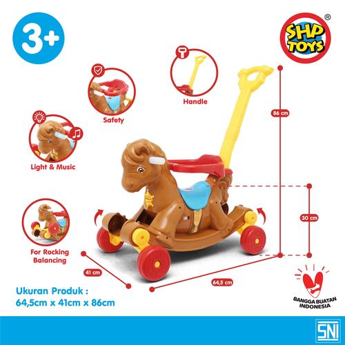 Jual Mainan Kuda-Kudaan Dorong Anak KH 582 - SHP Toys - Cokelat ...