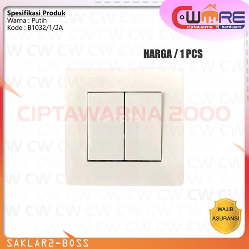 Jual Boss saklar sakelar double bos B1032/1/2A 10A 250V 2 Gang 1 way ...