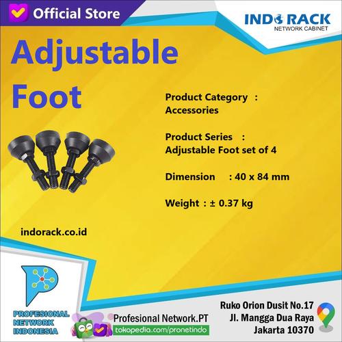 Jual ADJUSTABLE FOOT 19" - KAKI RAK SERVER CLOSE RACK - INDORACK AF01 ...