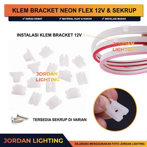 Jual Klem Lampu Neon Bracket LED Neon Flex Lampu Selang SMD DC 12V ...