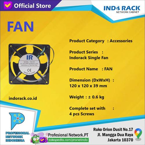 Jual SINGLE FAN WALLMOUNT RACK - ACCESSORIES KIPAS RAK SERVER INDORACK ...
