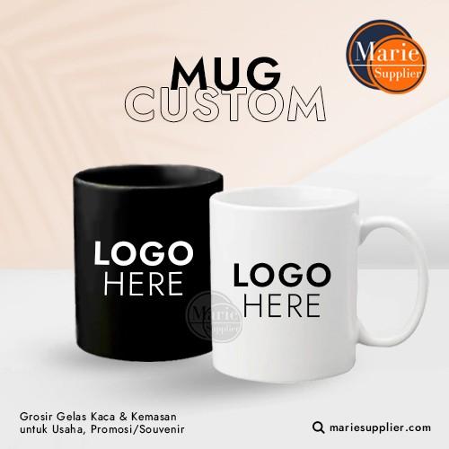 Jual Cetak Logo Gelas Mug Keramik STD Polos 325 ml Souvenir Gift ...