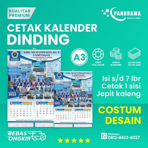 Jual Cetak Kalender Dinding Costum A3+ Jepit Kaleng - 4 Lembar, Jepit ...