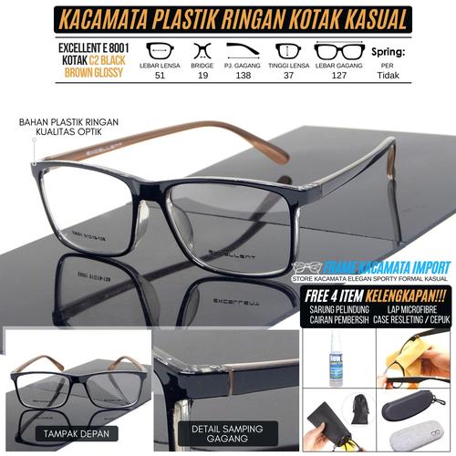 Jual Frame Kacamata Kotak Minimalis Kasual Plastik Ringan Kualitas ...