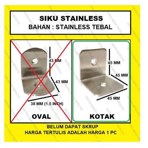 Jual Siku Ambalan L Stainless Bracket Siku Penyangga SS Kotak 1.5x1.5 ...