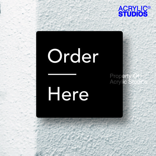 Jual Sign Board / Akrilik Sign Modern Kotak / Signage Order Here - Base ...