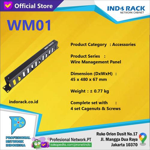 Jual INDORACK WM01 WIRE MANAGEMENT PANEL 1U - Jakarta Pusat ...