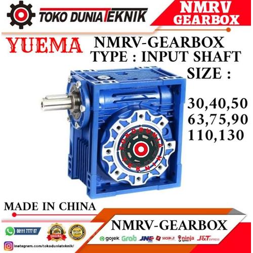 Jual NRV 030 INPUT SHAFT RATIO 1:7.5 -1:100 WORM GEARBOX YUEMA ...