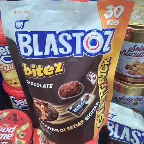 Jual Blastoz Bites Chocolate-80gr isi 10pcs-240gr isi 30pcs-Cemilan ...