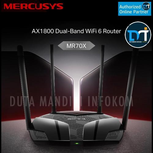 Promo Mercusys MR70X - AX1800 WiFi 6 Dual Band Gigabit Wireless Router ...