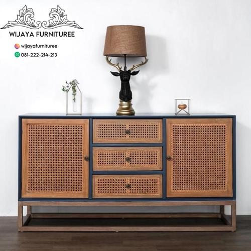 Jual Meja buffet rotan minimalis custom / santiago mahogany buffet ...