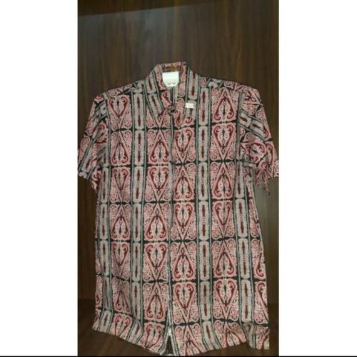 Jual Kemeja Gorga Merah Batik Motif Batak Bahan Katun-Merah Hitam - M ...