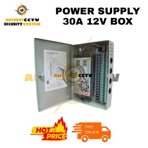 Jual POWER SUPPLY BOX 30A 12V 18 CH CCTV / PSU 12V 30A BOX PANEL ...
