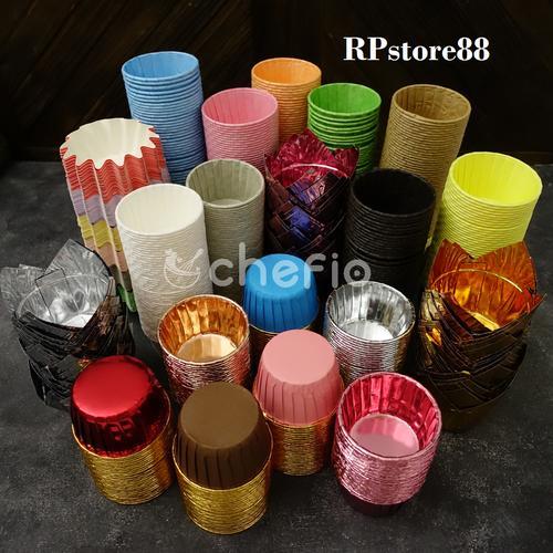 Promo Chefio Kertas Cupcake Muffin Paper Cup Case Gold Pastel Aluminium ...