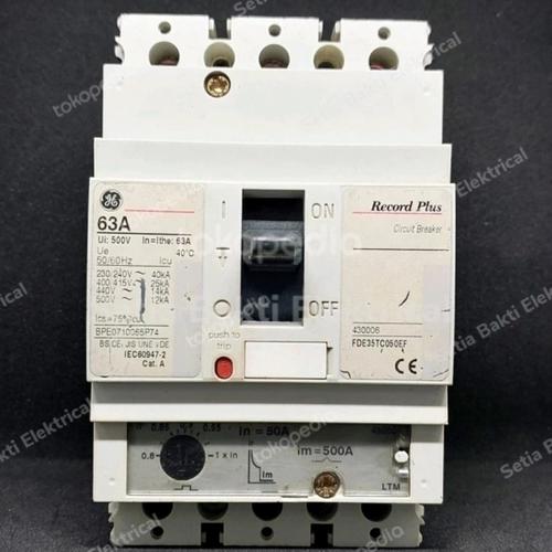 Jual MCCB Circuit Breaker record plus GE General Electric 63A 3p ...