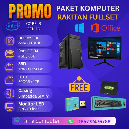 Jual PAKET PC KOMPUTER RAKITAN LENGKAP CORE I3 10100/DDR4/SSD/HDD ...