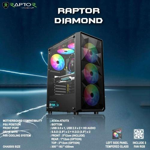 Jual Casing PC Gaming - Raptor Diamond - ATX - mATX - Kota Banjarmasin ...