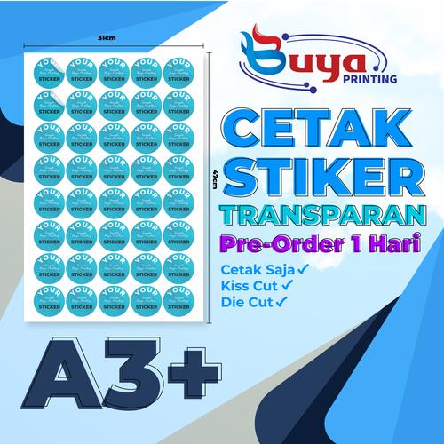 Jual Cetak Stiker Transparan / Sticker Transparant A3+ Custom Label ...