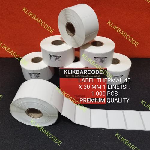 Jual Stiker Label Barcode Thermal 40x30 mm / 40 x 30 mm / 40x30mm / 4x3 ...