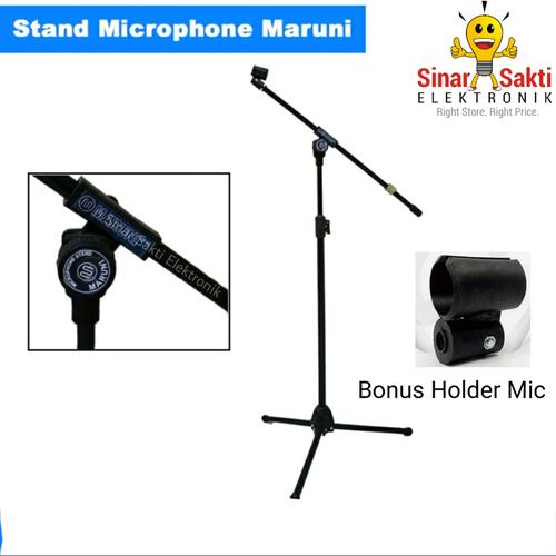Jual Stand Microphone Maruni Tempat Mic Holder Panjang Berdiri Tripod ...