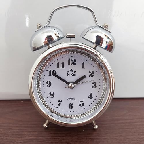 Jual Jam Alarm Weker Dering Chrome stainless Jam Meja Jam beker Besi ...