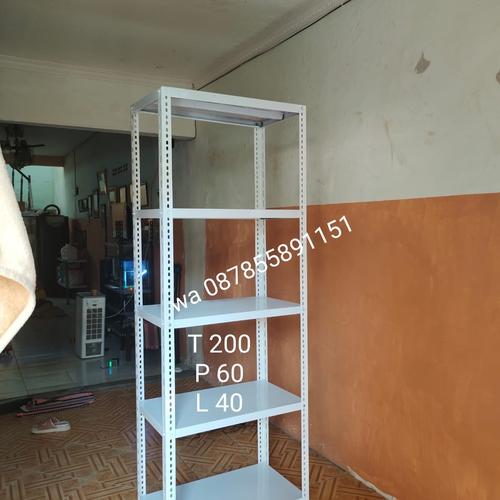 Jual Rak plat besi siku lubang serbaguna P 60 x L 40x T 200 susun 5 ...