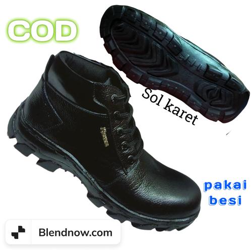 Jual 014 sepatu safety kulit asli/sepatu pakai besi pria/sepatu kerja ...