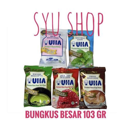 Jual UHA strawberry matcha coffee mint milky milk candy 103gr permen ...