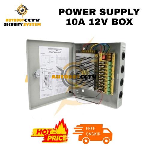 Jual POWER SUPPLY BOX 10A 12V 9 CH CCTV / PSU 12V 10A BOX PANEL ...