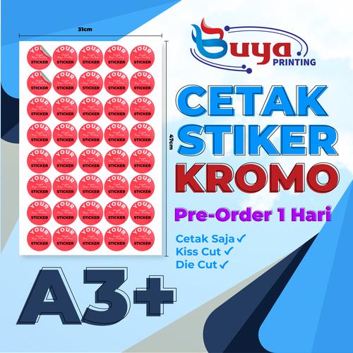 Jual Cetak Stiker Kromo / Sticker Cromo A3+ Custom - Label Produk ...