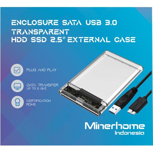 Promo Enclosure Sata USB 3.0 Transparent SSD HDD External Case High ...